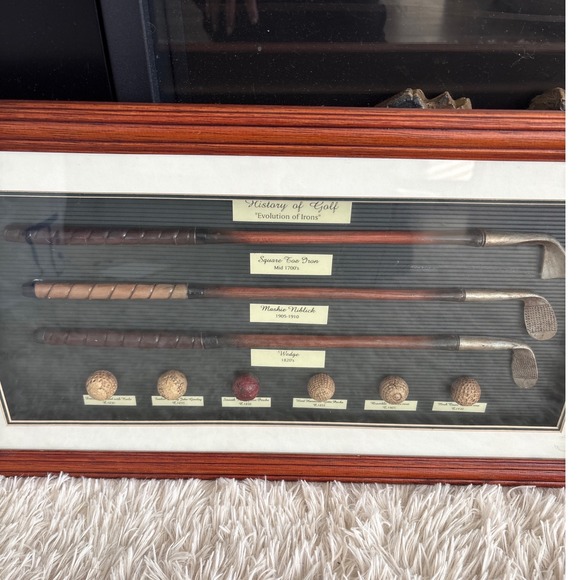 Games | Vintage History Of Golf Evolution Of Irons Framed Shadow Box ...